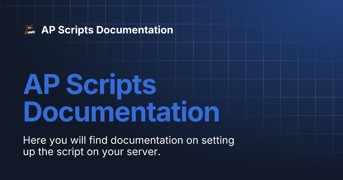 AP Scripts Documentation | AP Scripts Documentation