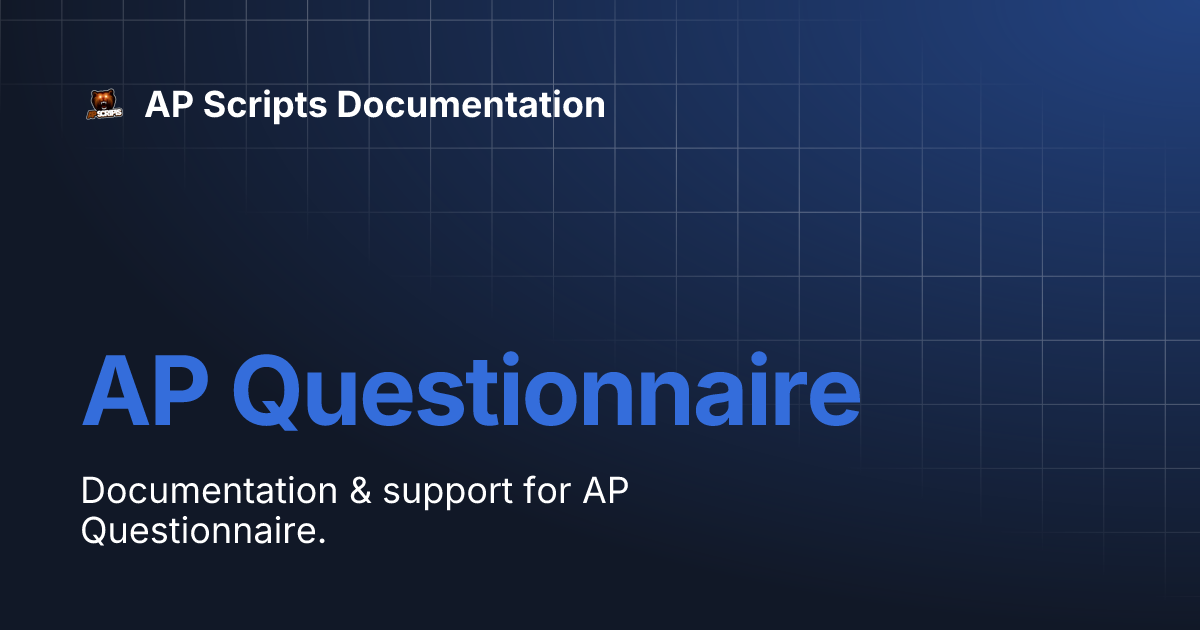AP Questionnaire | AP Scripts Documentation