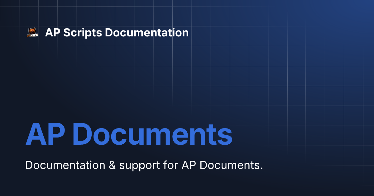 AP Documents | AP Scripts Documentation
